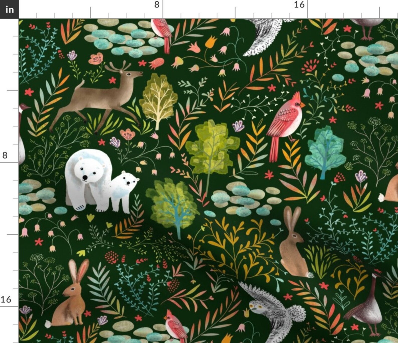 Animals Fabric Wildlife Animals Nature Forest by - Etsy