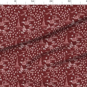 Migration Fabric American Migration on Red by Landpenguin - Etsy
