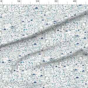 Greek Fabric - Santorini Skyline by Fletcherartworksllc - Greek Art ...