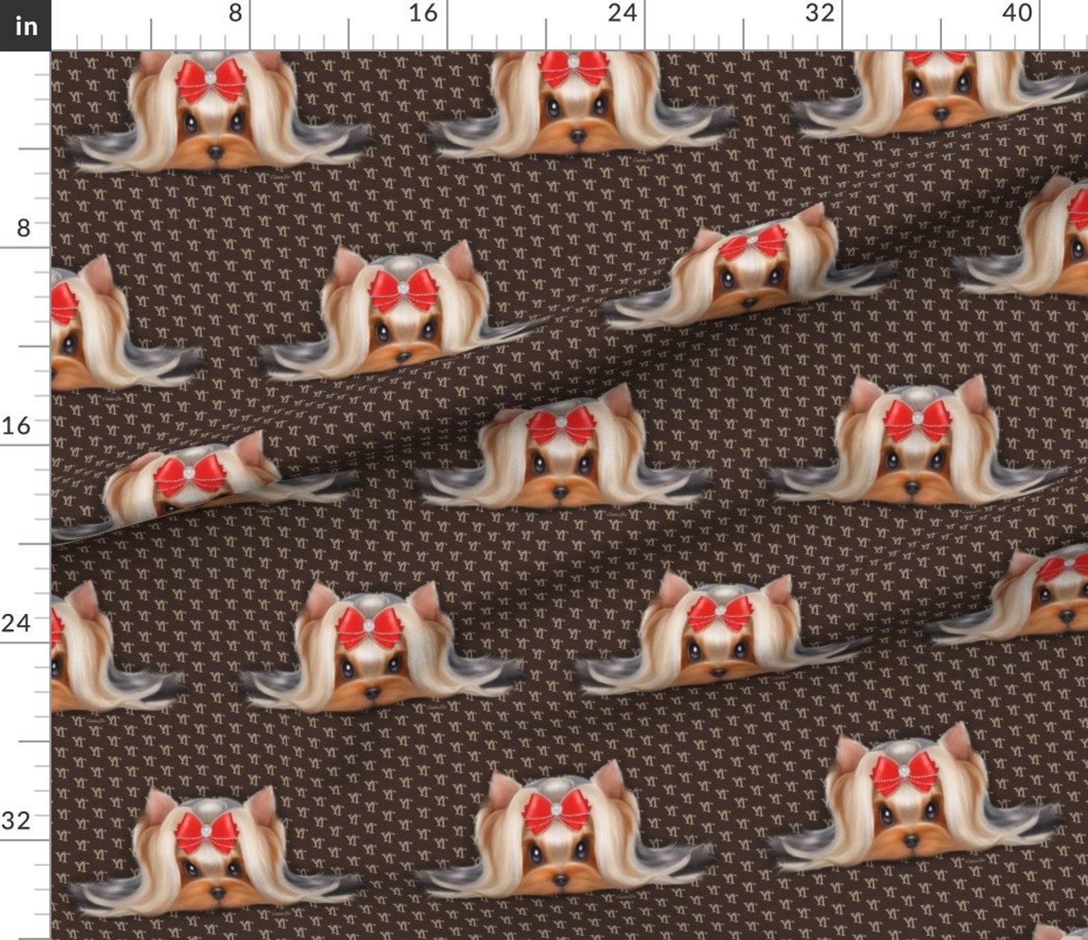 Yorkshire Terrier Dog Fabric Yorkie Beauty Yt Xl by Catialee - Etsy