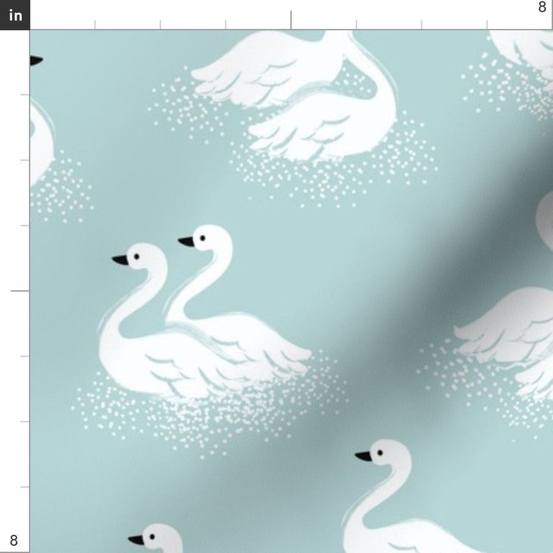 Swan Fabric Swans by Morecandystudio Swan Bird Water - Etsy
