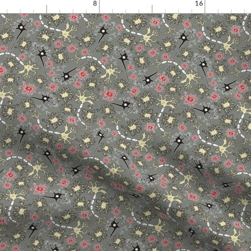 Neurons Fabric Neuron Nerd by Mag-o Medical School Science | Etsy