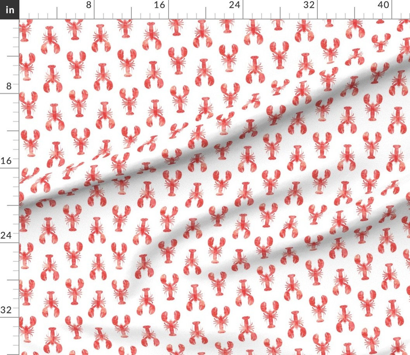 Lobster Fabric Red Lobster Fabric by Littlearrowdesign - Etsy