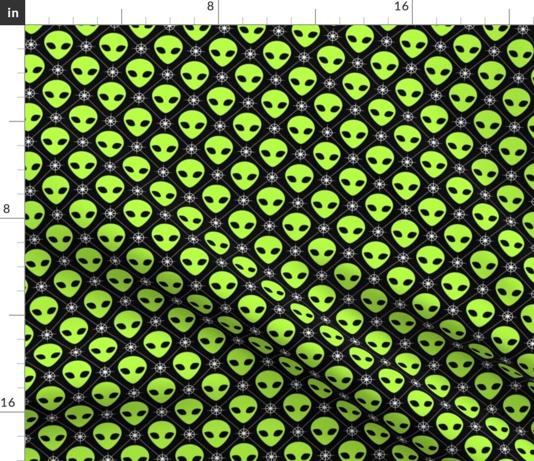 Alien Heads Fabric Alien Star by Shala Alien Heads - Etsy