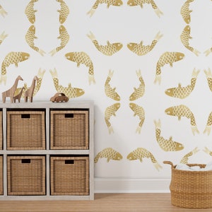 Goldfish Wallpaper Gold Metallic Fish Goldfish by Jenlats - Etsy
