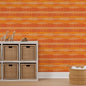 Mid Century Wallpaper Mid Mod Lines Sunrise by Theodesign - Etsy