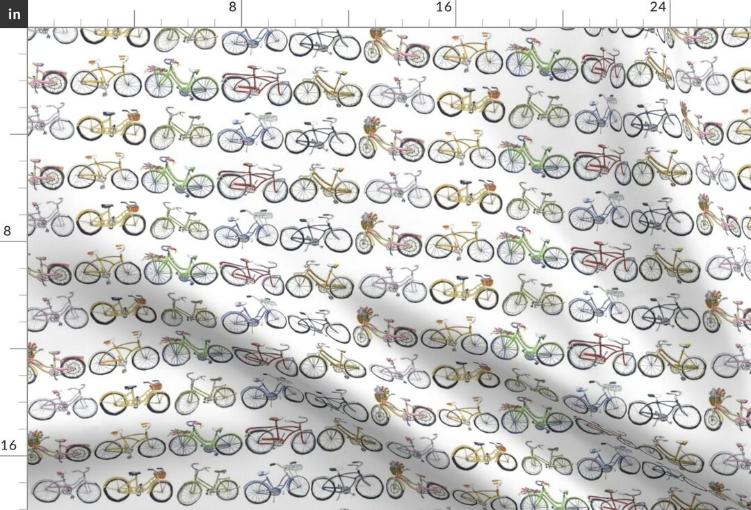 Bikes Fabric - Vintage Bikes by Lesliezemsky - Bikes Bicycling Retro ...