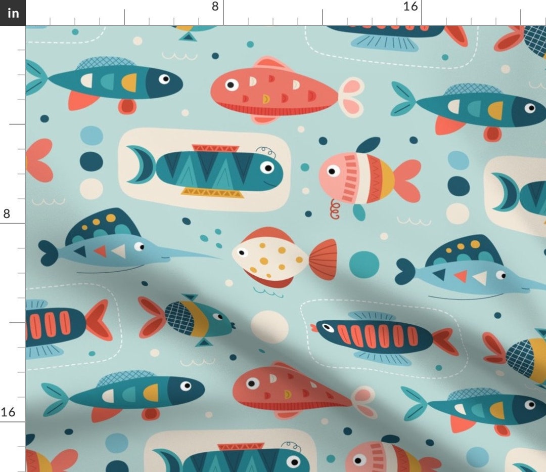 Fishes Fabric Fishes by La Fabriken Marine Life Fish Ocean Sea Animals ...