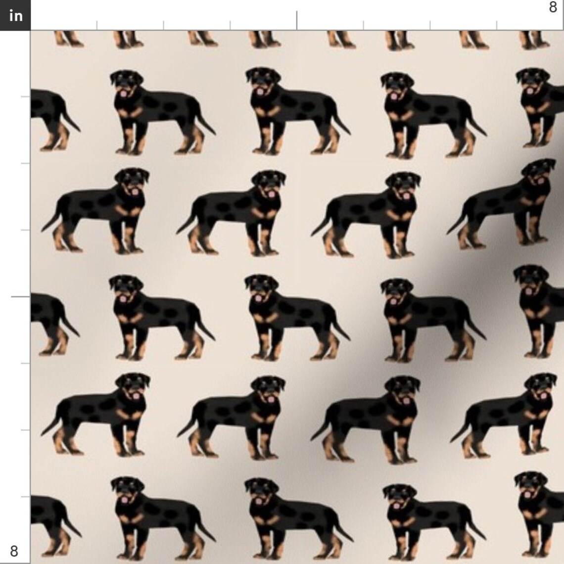 Rottweiler Fabric Dog Neutral Design Rottweiler Repeat Puppy - Etsy