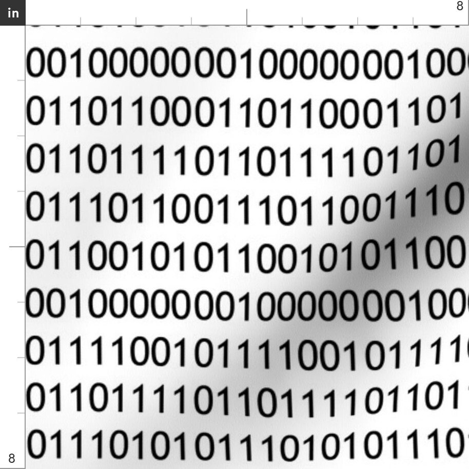 Binary Fabric I Love You Binary Bw by Ldqcanada Binary | Etsy
