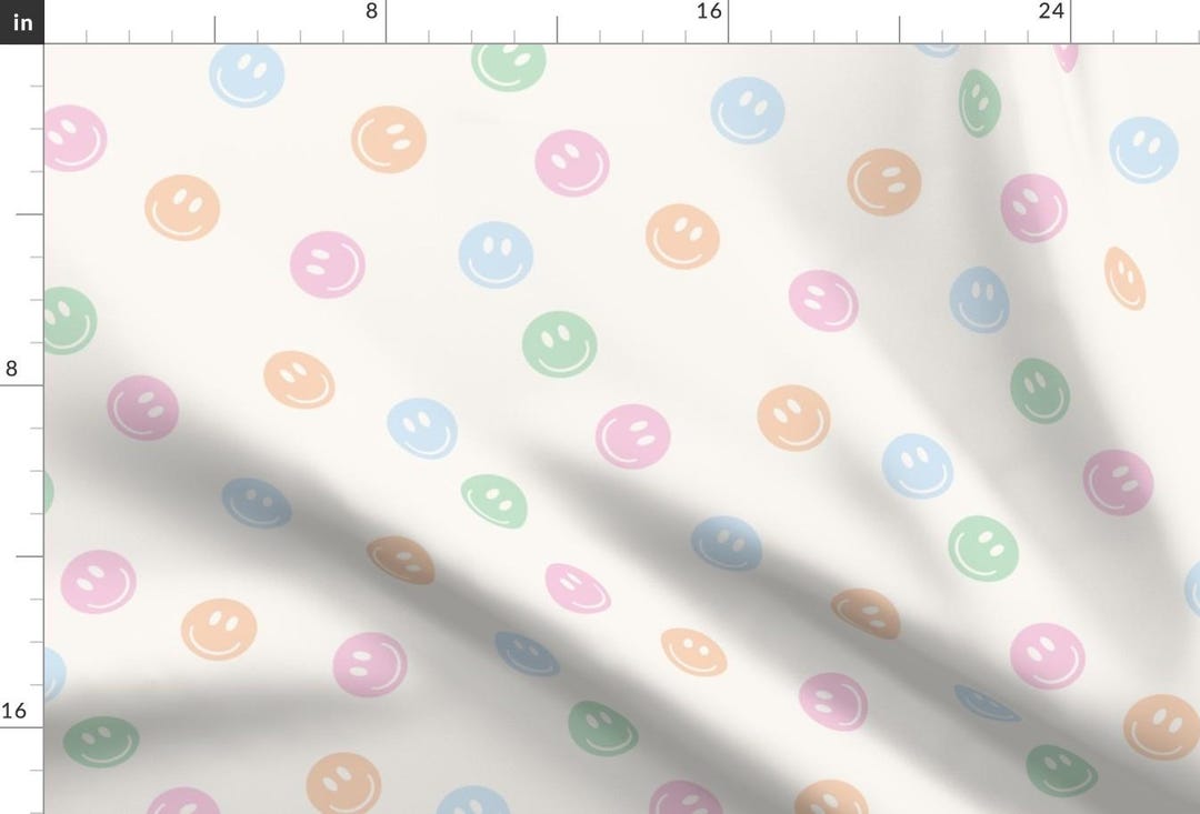 Pastel Smileys Fabric Smileys In Spring by vivieandashpatterns Happy ...