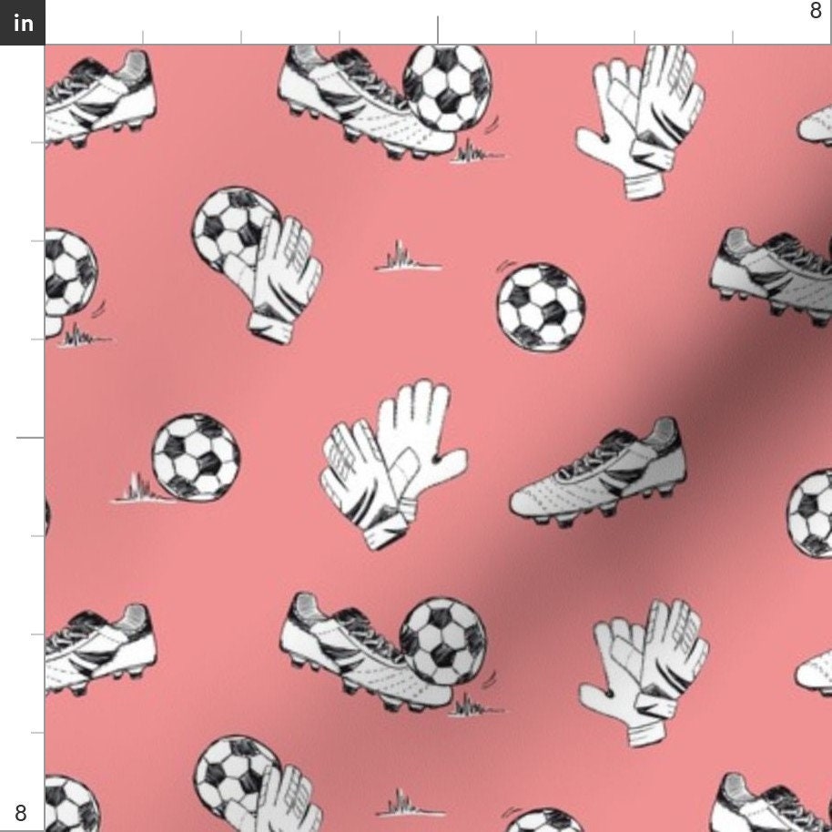 Pink Girls Soccer Fabric Soccer Sport Game Pink By Revista | Etsy