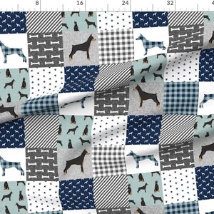 Doberman Fabric Doberman Pinscher Pet Quilt B Cheater Quilt Dog Breed ...
