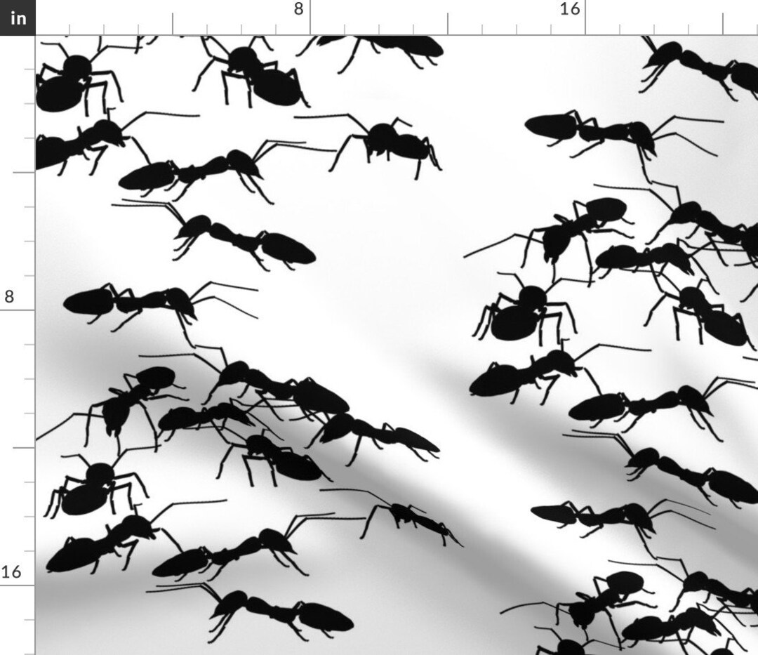 Ants Fabric Black on White Summer Picnic Ants Monochrome Bug - Etsy