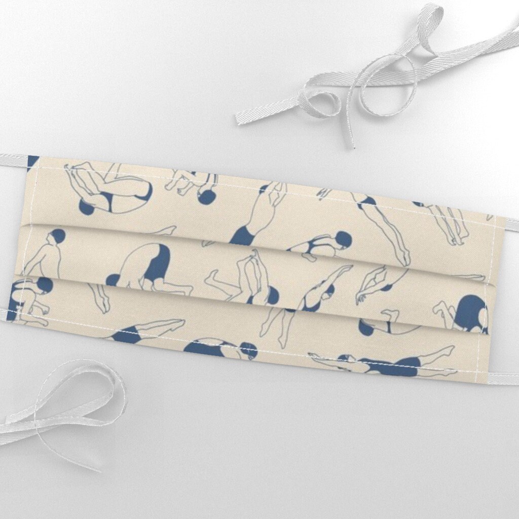 Summer Diver Fabric on Your Marks Light by Figandfossil - Etsy