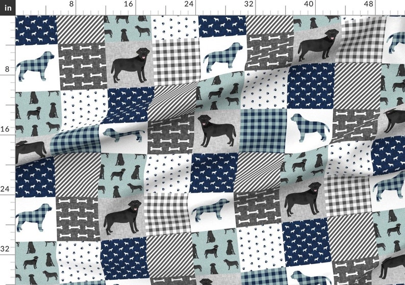 Labrador Retriever Fabric Black Lab Quilt B Dog Breed Quilt | Etsy
