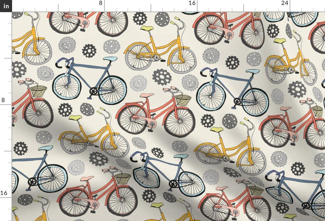 Cycling Fabric - Just Keep Pedalling by Tangerine-tane - Cycling ...