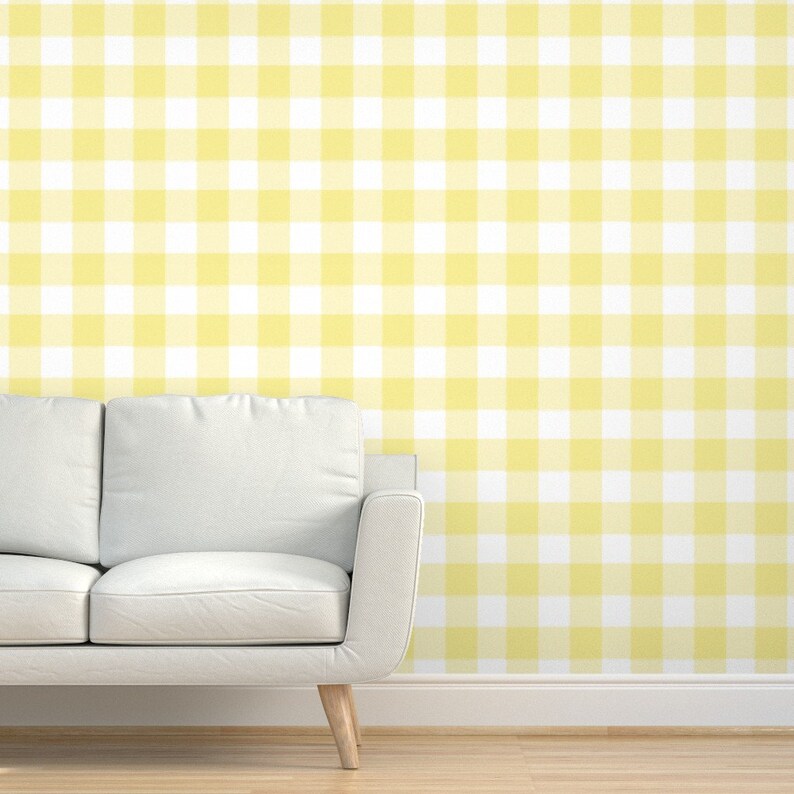 Buffalo Check Wallpaper Yellow Buffalo Check Gingham by - Etsy