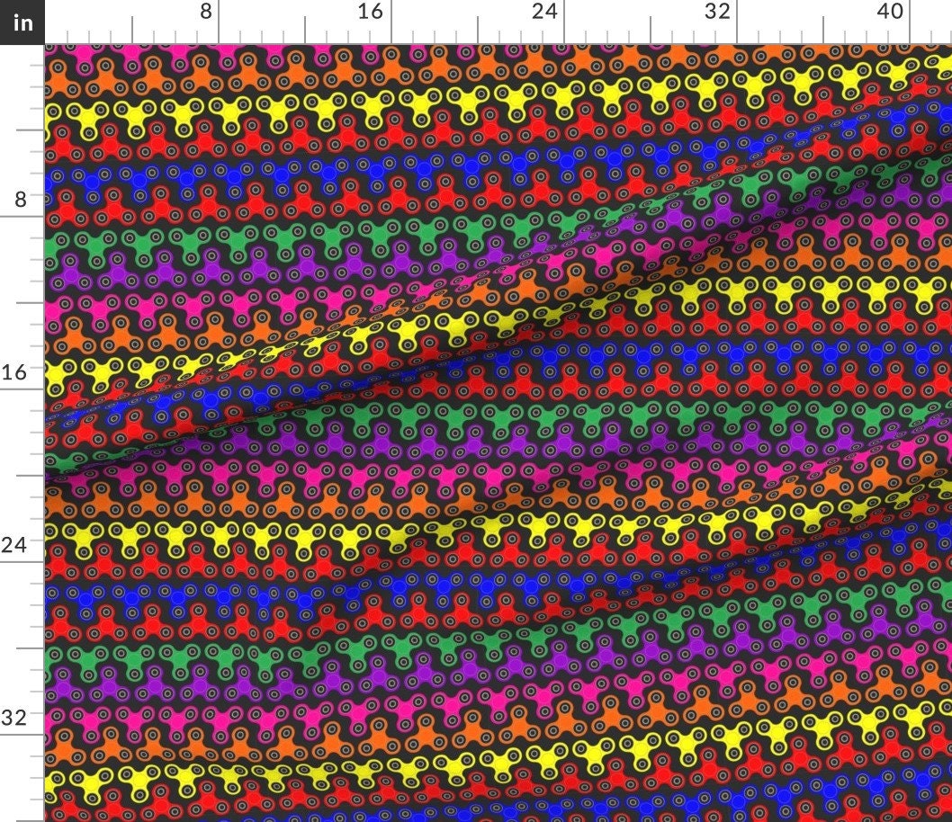 Toy Fabric Fidget Spinner Stripes by B0rwear Colorful Fad - Etsy