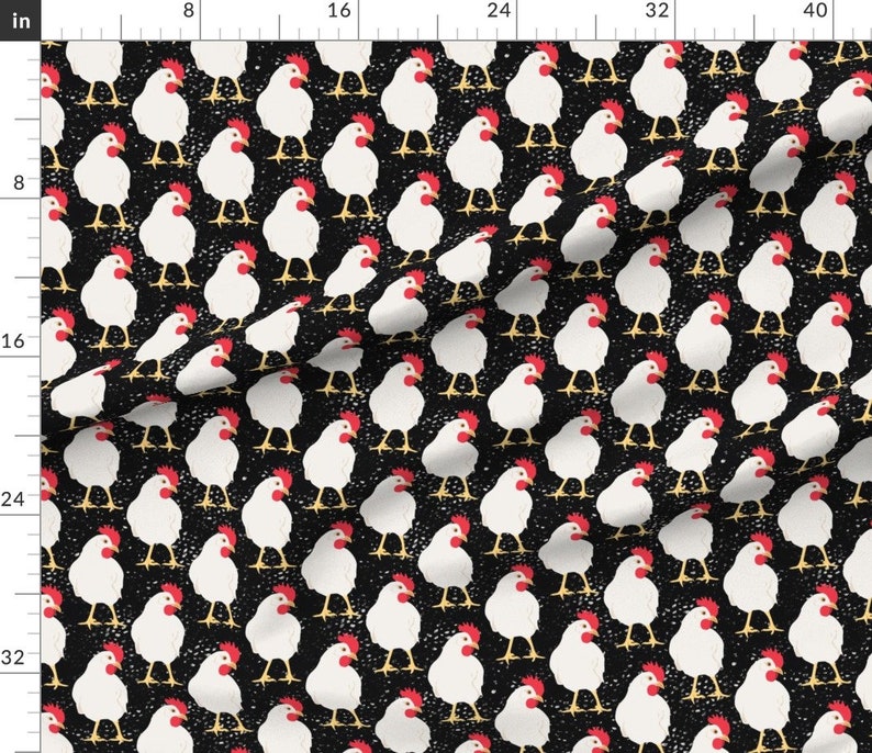 Rooster Fabric Chicken Scratch by Mariafaithgarcia Rooster | Etsy