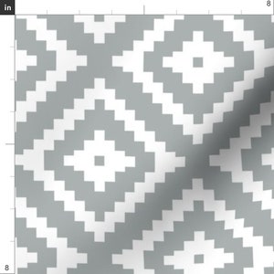 Aztec Fabric Aztec / Grey Custom Fabric by Little Arrow Design Aztec ...