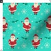 Kitsch Santa Claus Fabric Retro Waving Santa Aqua by ...