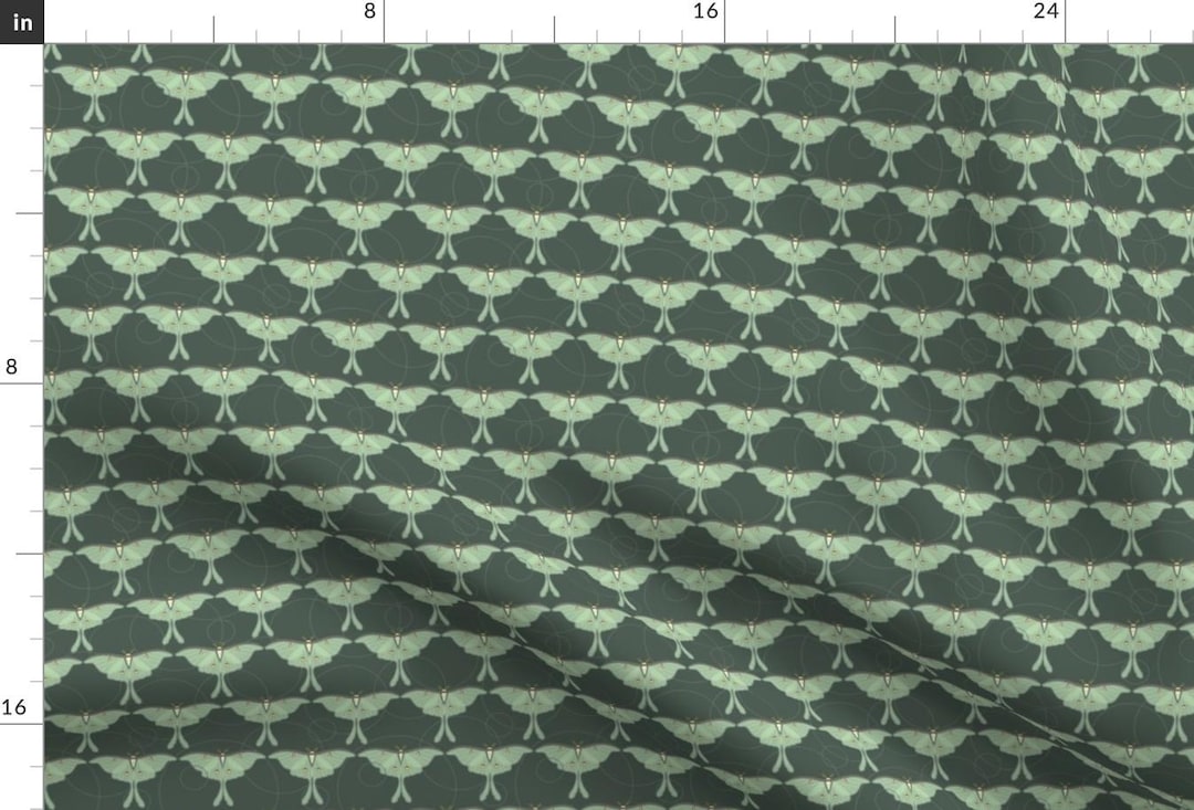 Moths Fabric - Luna Moth by Cindylindgren - Nature Luna Moth Butterfly ...