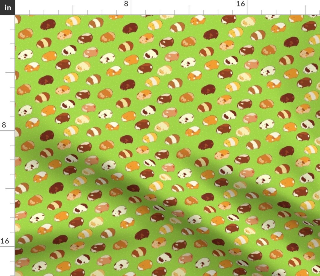 Guinea Pig Fabric Guinea Pigs by Sugarcookie Guinea Pig Green Cute ...