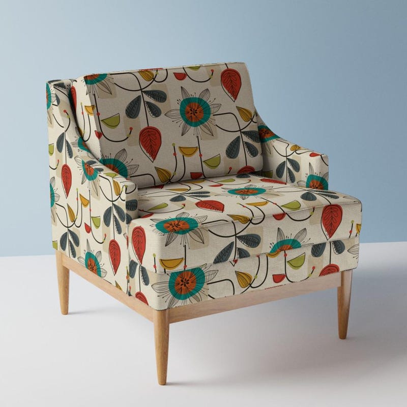 Mid Century Fabric by the Yard - Etsy