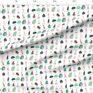 Crystal Fabric Healing Crystals Gem Stone & Mineral Watercolor by Bella ...