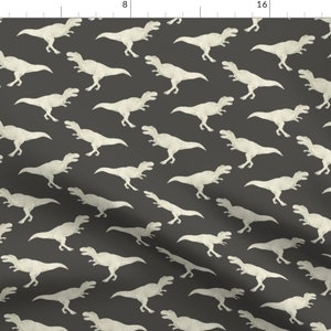 T-rex Fabric T-rex Grey by Mintpeony T-rex Dino Dinosaur - Etsy