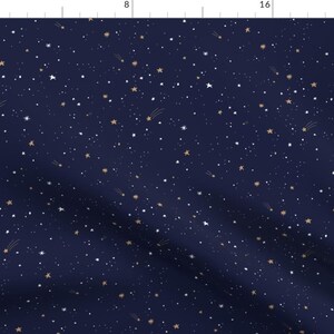Navy Polka Dots Night Sky Navy Fabric Starry Sky Astrological Blue by ...