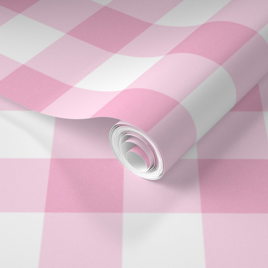 Pink Gingham Wallpaper Buffalo Check in Pink by Domesticate - Etsy