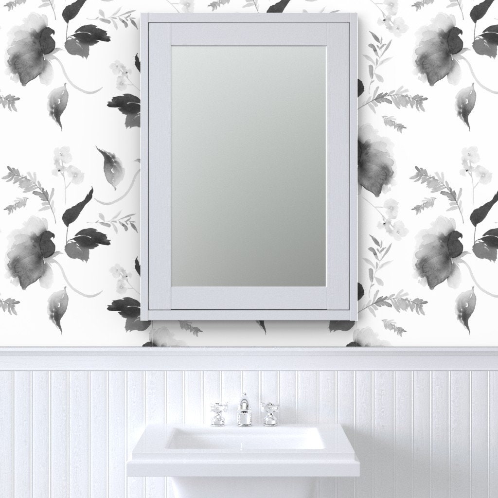 Black and White Wallpaper Spring Black and White by - Etsy