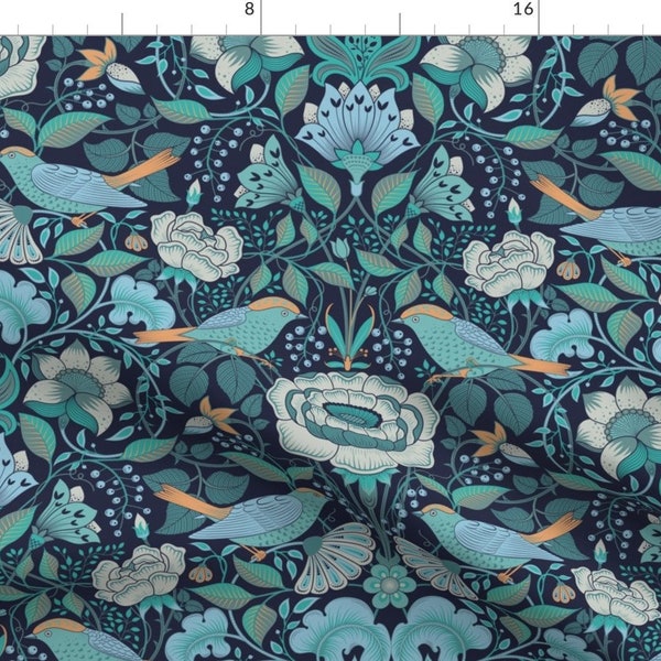 Teal Blue Fabric - Etsy