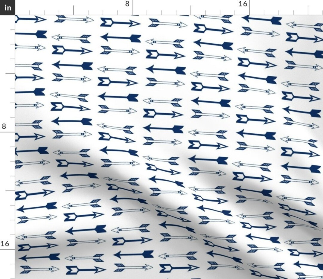 Navy Blue Arrow Fabric Navy Arrows by Modfox Navy Blue - Etsy