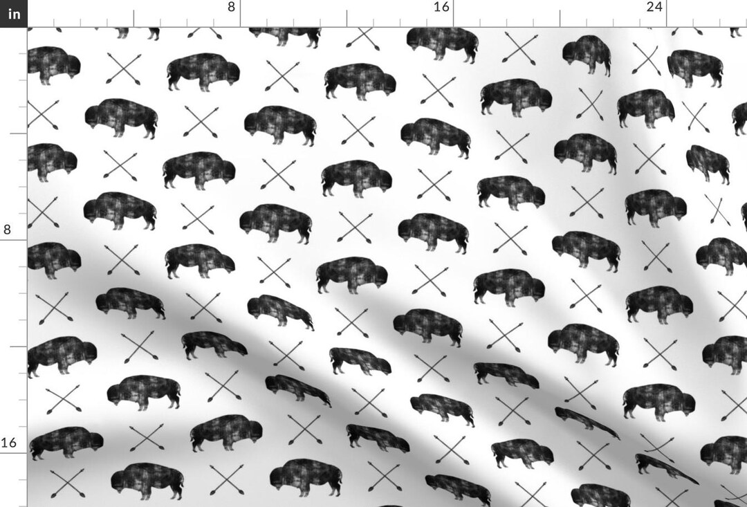 Buffalo + Arrows Fabric - Distressed Buffalo Arrows by ...