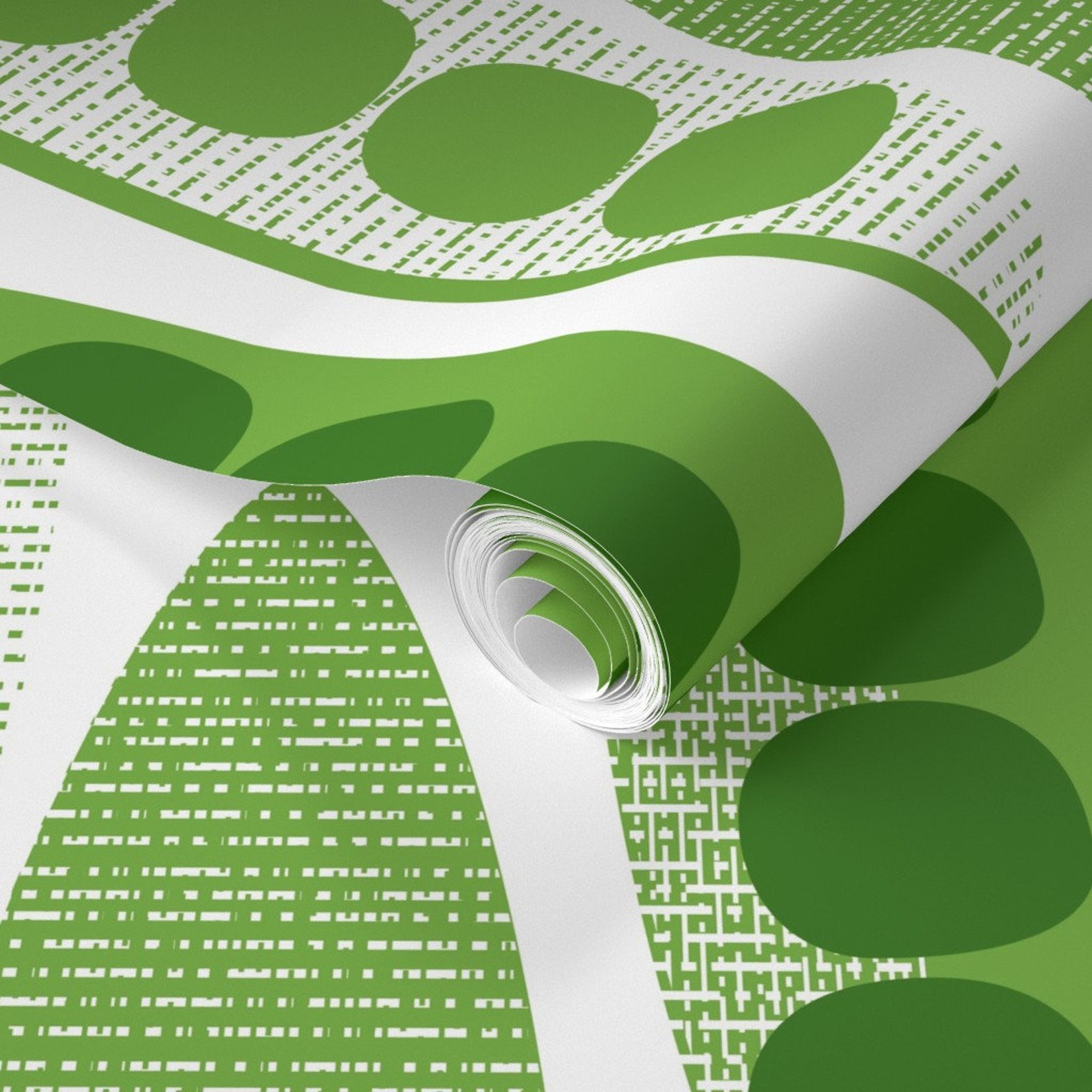 Mid Century Mod Wallpaper Pod by Spellstone Mod Green Pea - Etsy