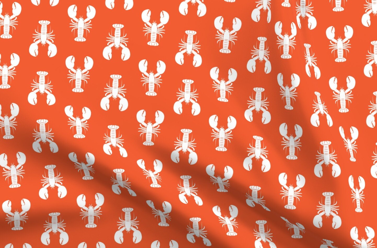 Lobster Fabric Lobster Tropical Sunset By Littlearrowdesign | Etsy