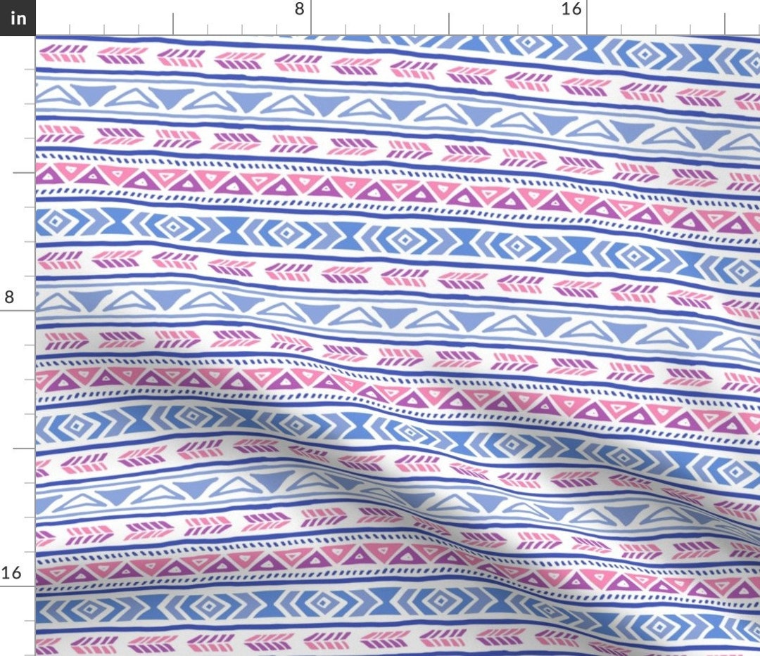 Boho Stripe Fabric Boho Native American Cute Diamond Stripe Design Pink ...