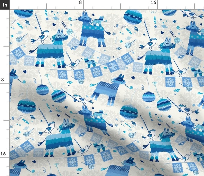 Blue Pinata Party Fabric Pinatas Blue by Designed by Debby - Etsy