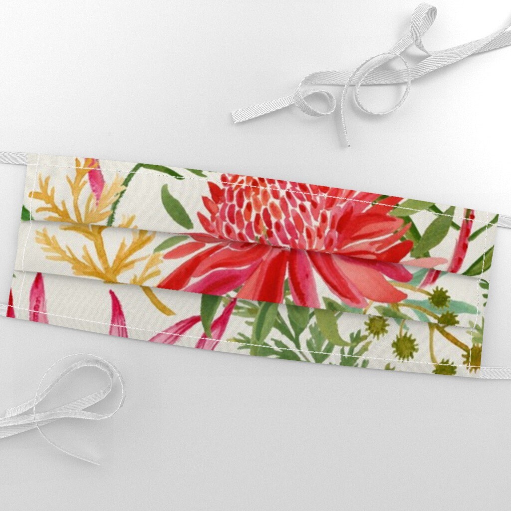 Hawaiian Floral Fabric Hand-painted Botanicals by | Etsy
