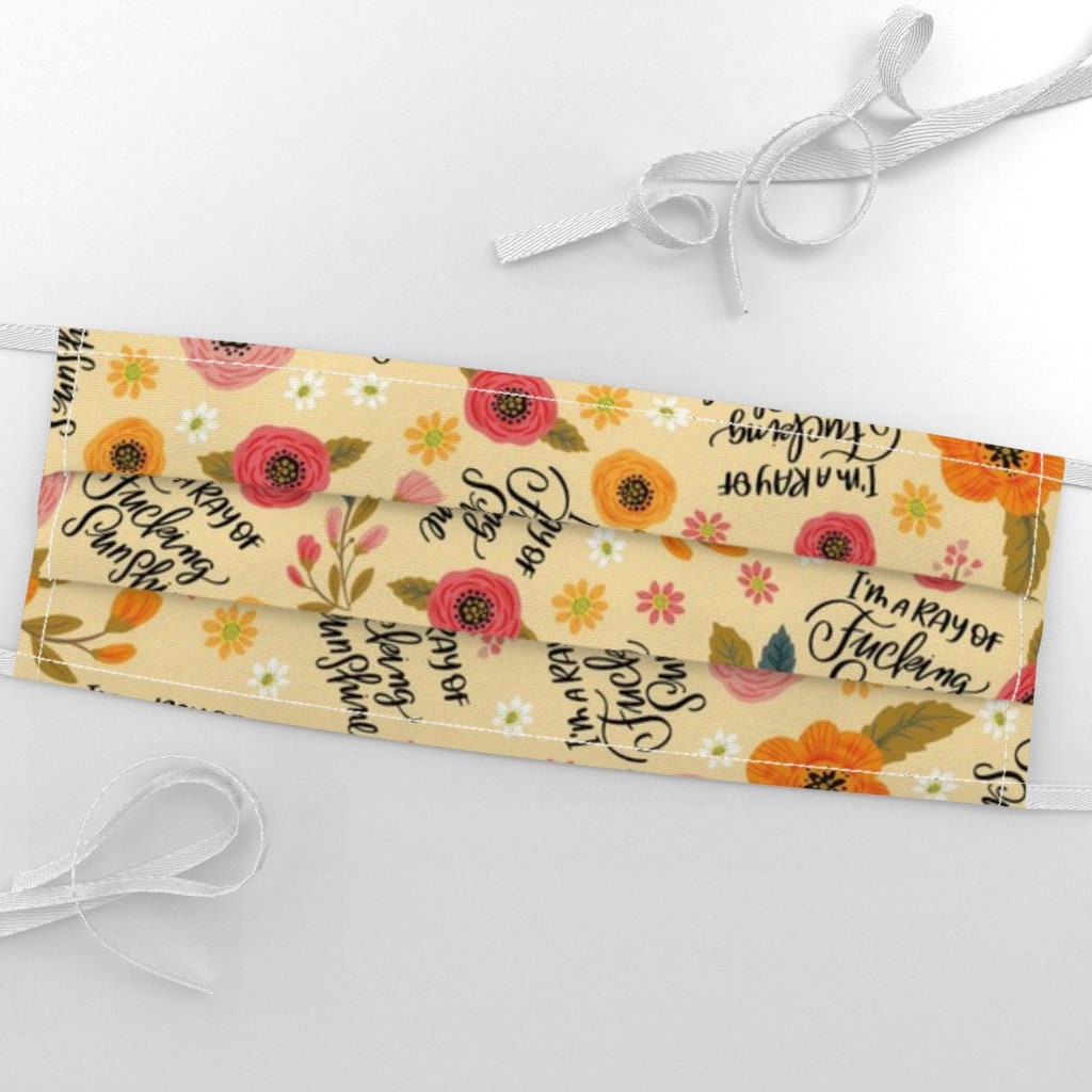 Floral Swear Fabric Pretty Sweary I'm A Ray of F'ing | Etsy