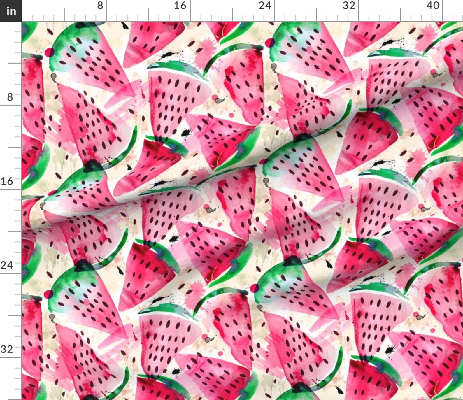 Smashing Watermelon Fabric Watery Watermelons by - Etsy