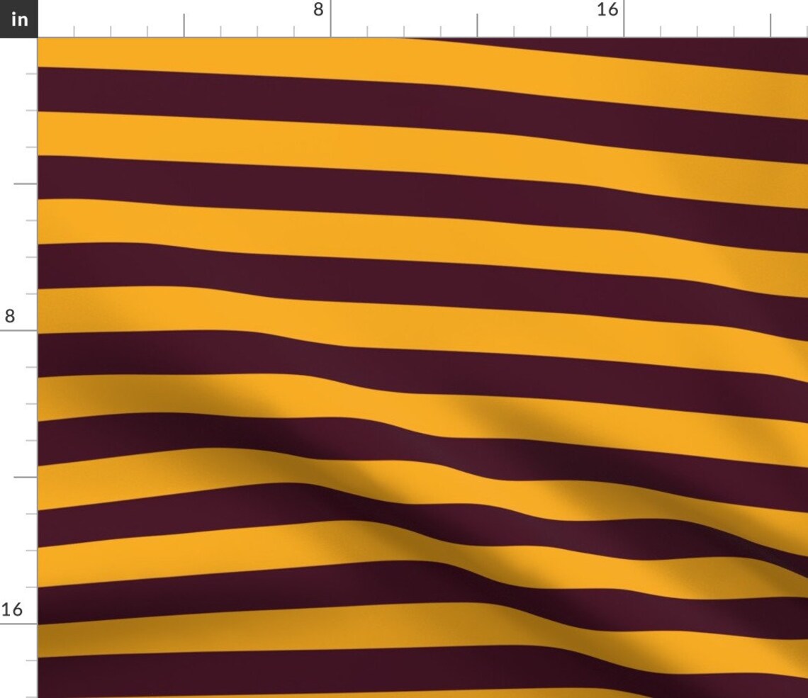 Stripe Fabric Maroon Gold Stripe by Littlearrowdesign - Etsy
