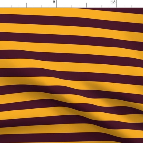 Stripe Fabric Maroon Gold Stripe by Littlearrowdesign - Etsy