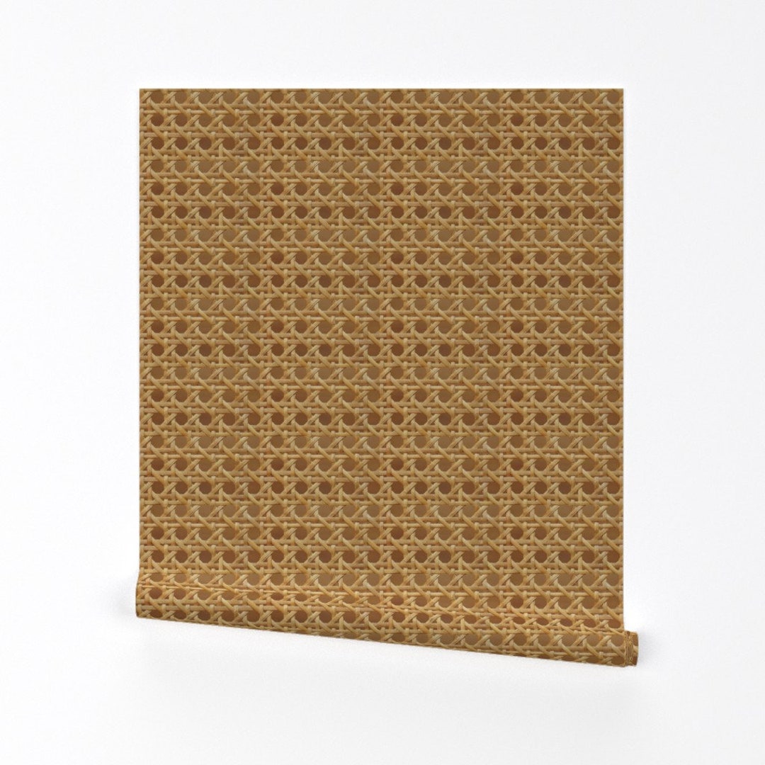 Rattan Wallpaper Rattan 1-ed by Lindaglass Brown Yellow Summer Woven ...
