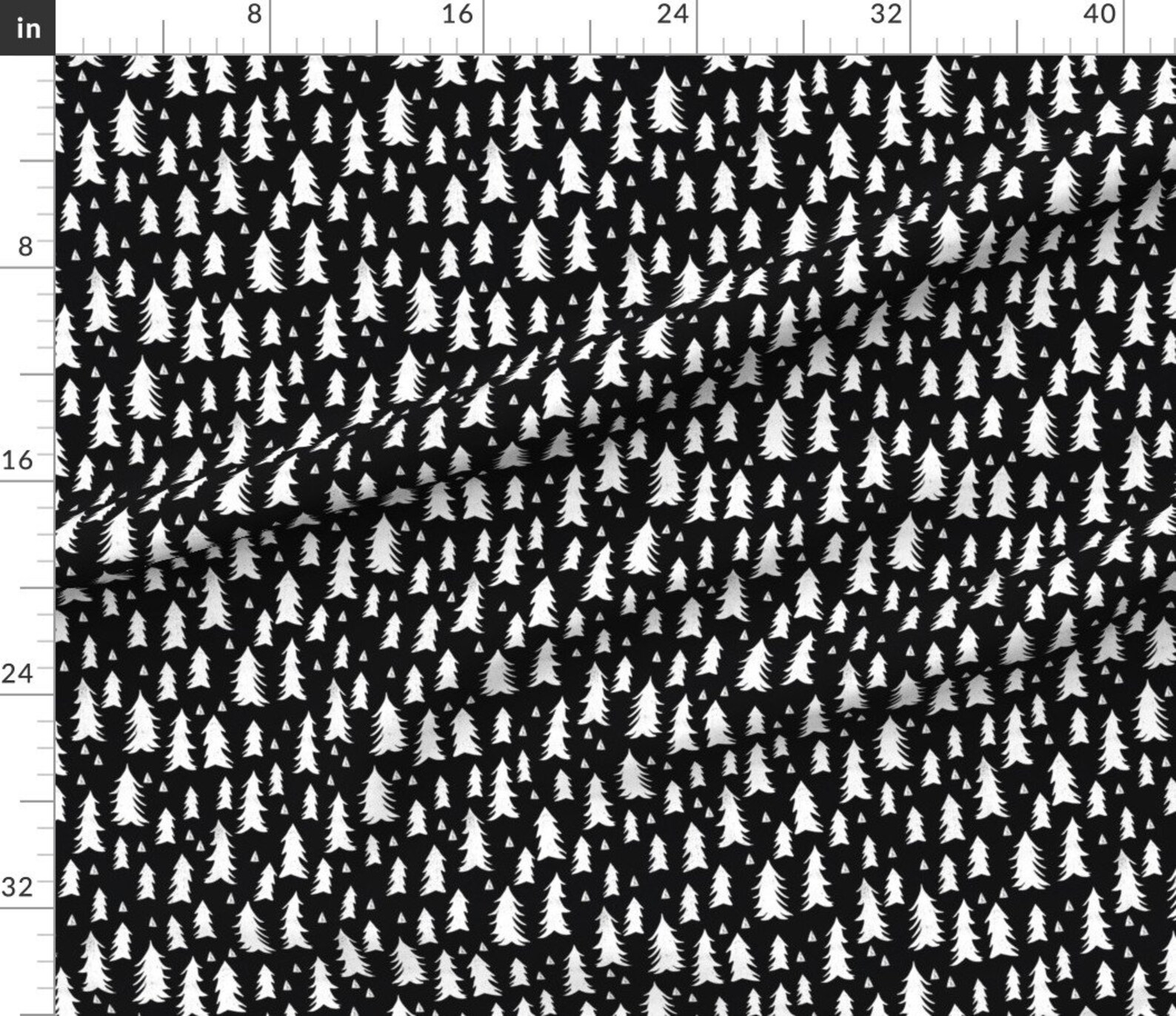 Tree Fabric Trees // Black and White Forest Woodland Tree by - Etsy