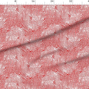 Red Fingerprints Fabric Finger Stripes by Ben Goetting Spooky Red ...