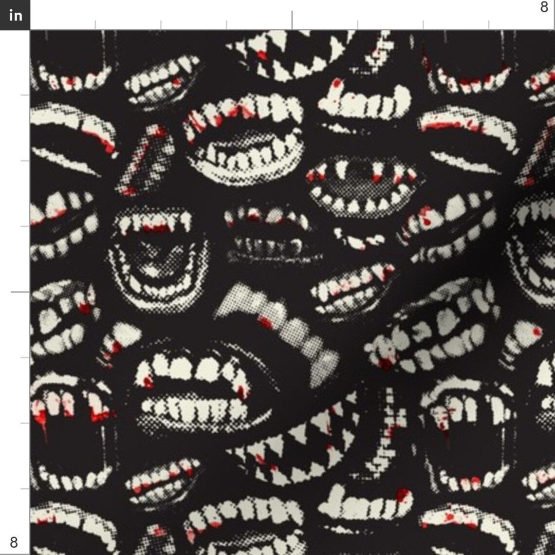 Evil Monster Mouth Fabric Monster Mouths With Blood by Ben | Etsy